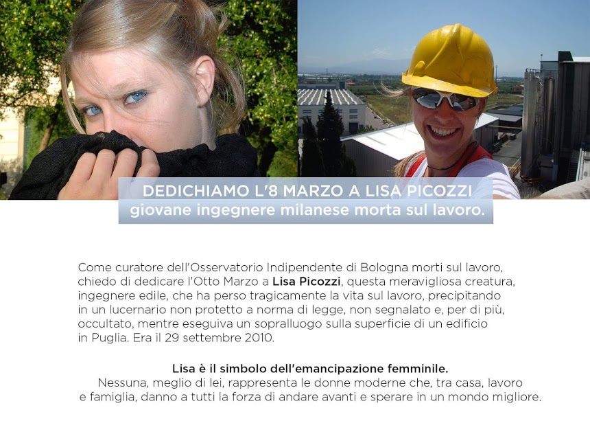 Dedichiamo l’8 marzo all’ingegnere Lisa Picozzi Viscardi morta per un ...